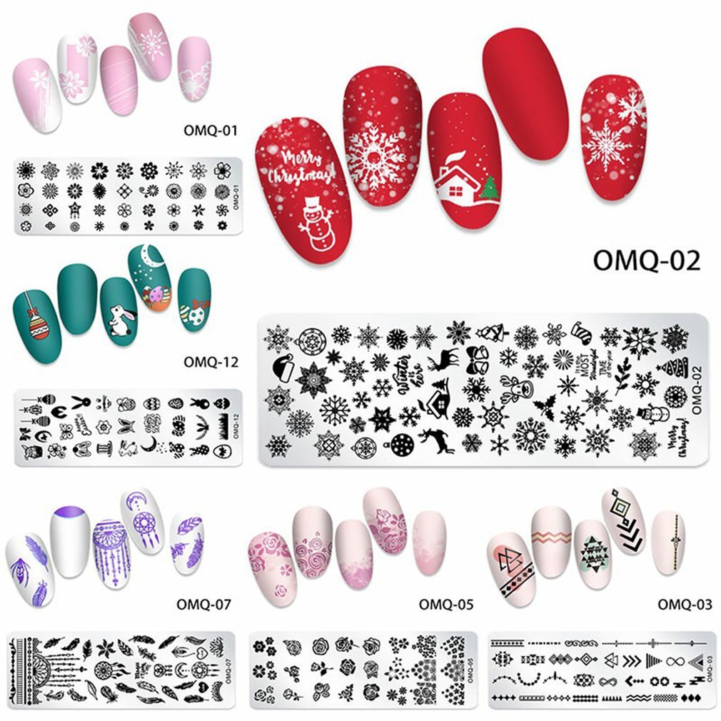 OM-Q Nail Printing Template Nail Stamping Plate Na... – Grandado