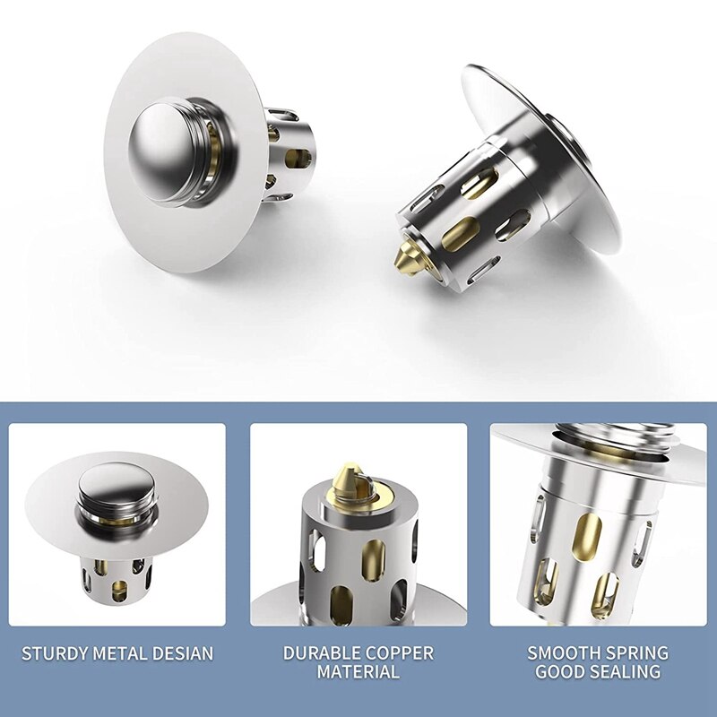 Universele Badkamer Sink Plug Core Push-In Sink -U... – Vicedeal