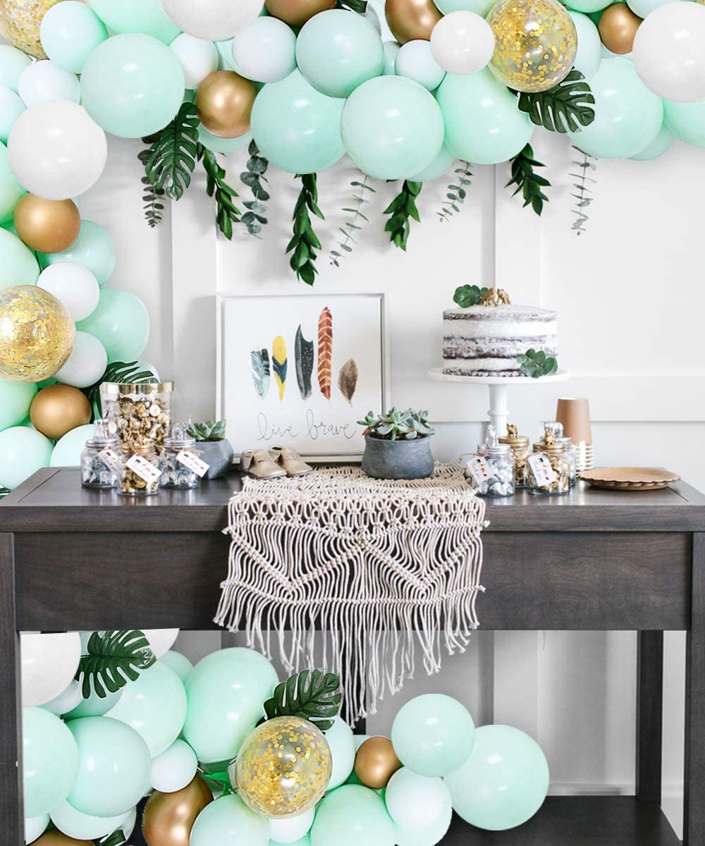 Mint Green Balloon Garland Arch Kit, Metallic Conf... – Grandado