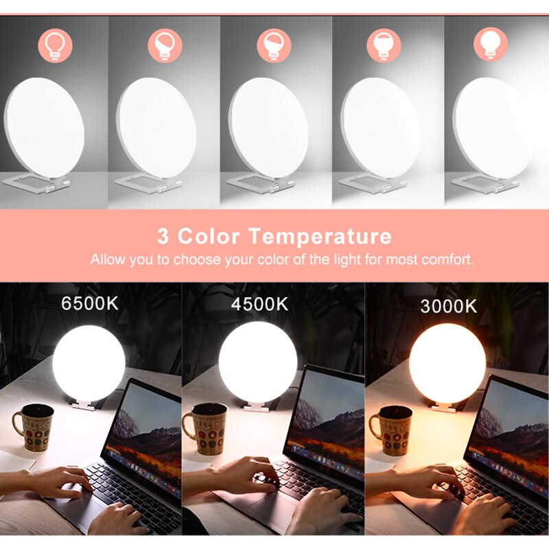 Lámpara de terapia SAD LED, 10000 Lux, 3000K, 6500... – Grandado