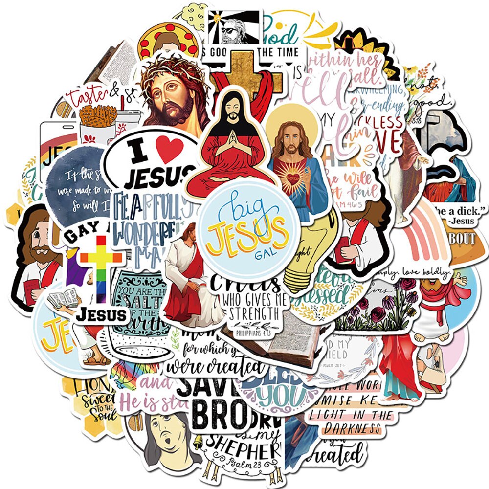 50PCS Christian Jesus Stickers Car Bike Travel Lug... – Vicedeal