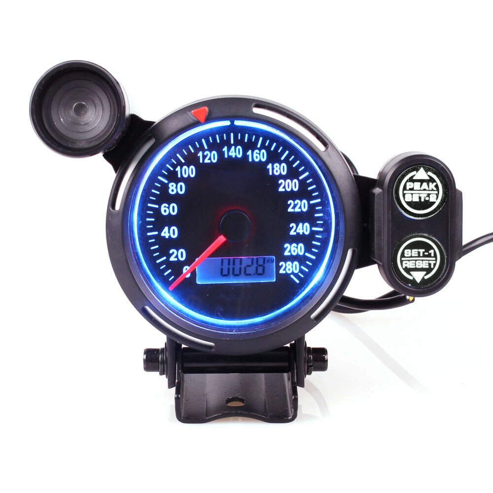Blue And Red LED 80MM MPH Gauge Speedometer Odomet... – Vicedeal