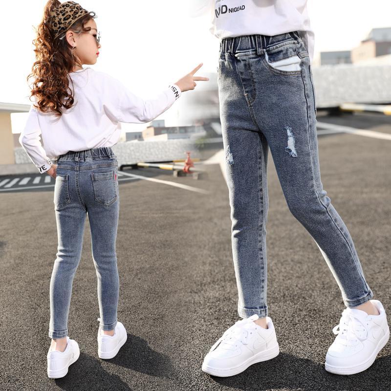 Children Girls Denim Pants Cotton Spring 2022 Teen... – Vicedeal
