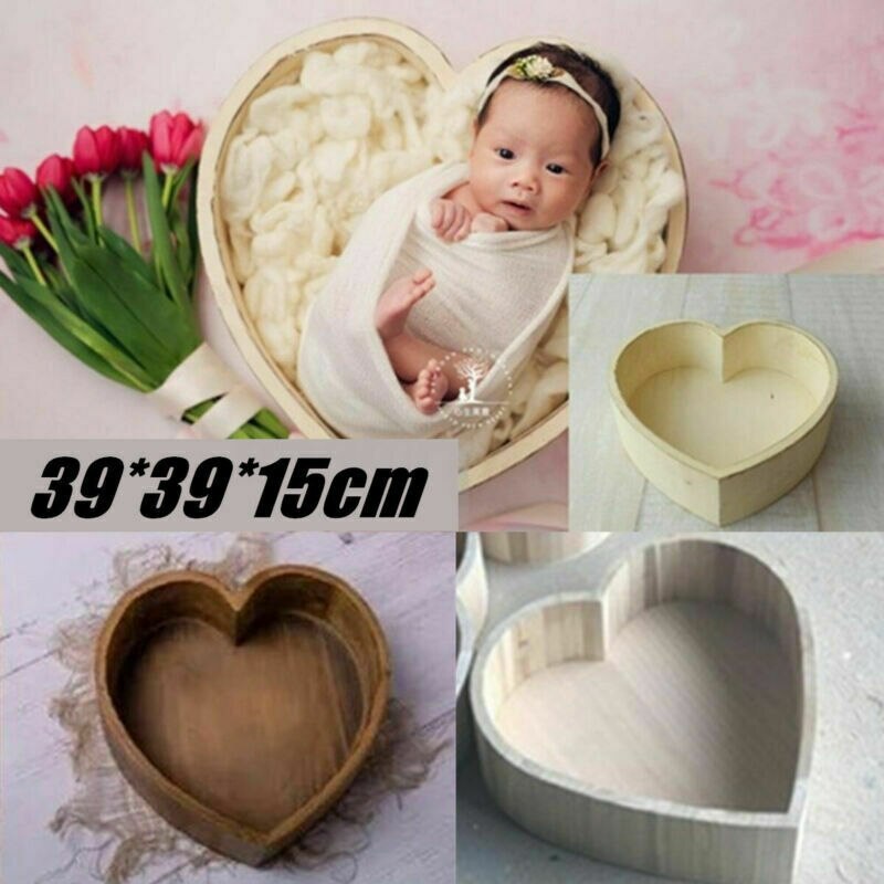 Wooden Heart Photography Prop Cot Baby Photo Props... – Vicedeal