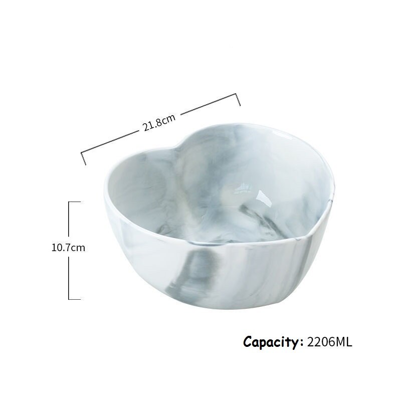 Nordic Tableware Love Heart Shaped Ceramic Bowl Pl... – Grandado