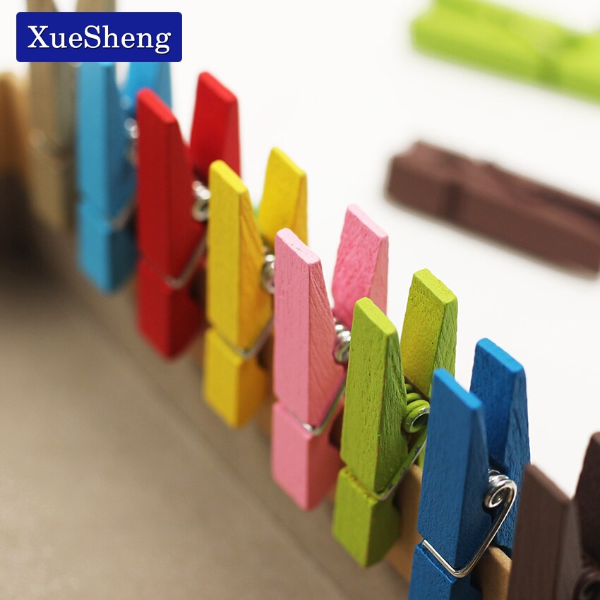 20 PCS Mini Wooden Decorative Color Clip Wood Clot... – Vicedeal