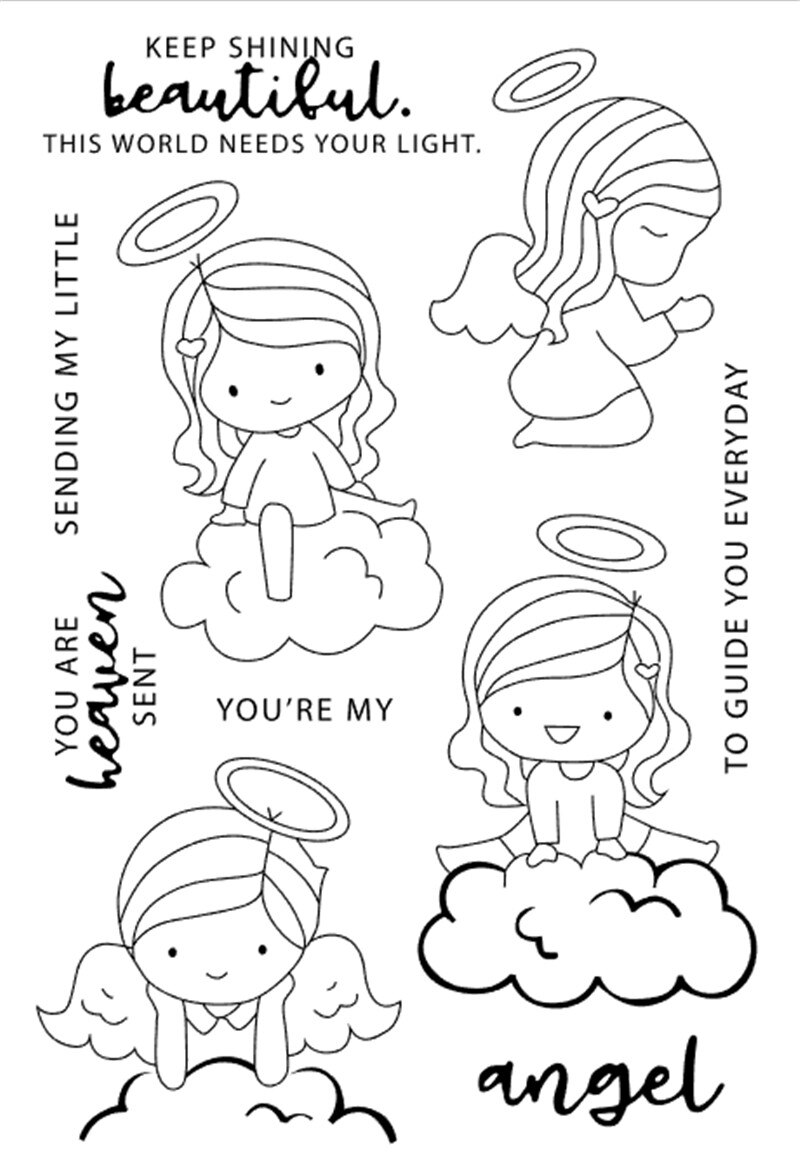 11x16 little angel Transparent Clear Silicone Stam... – Vicedeal