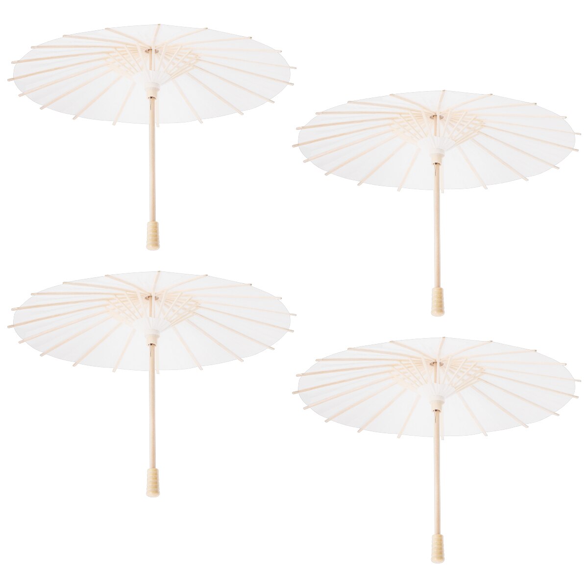 BESTOYARD 4pcs White Paper Parasol Umbrella Chines... – Grandado