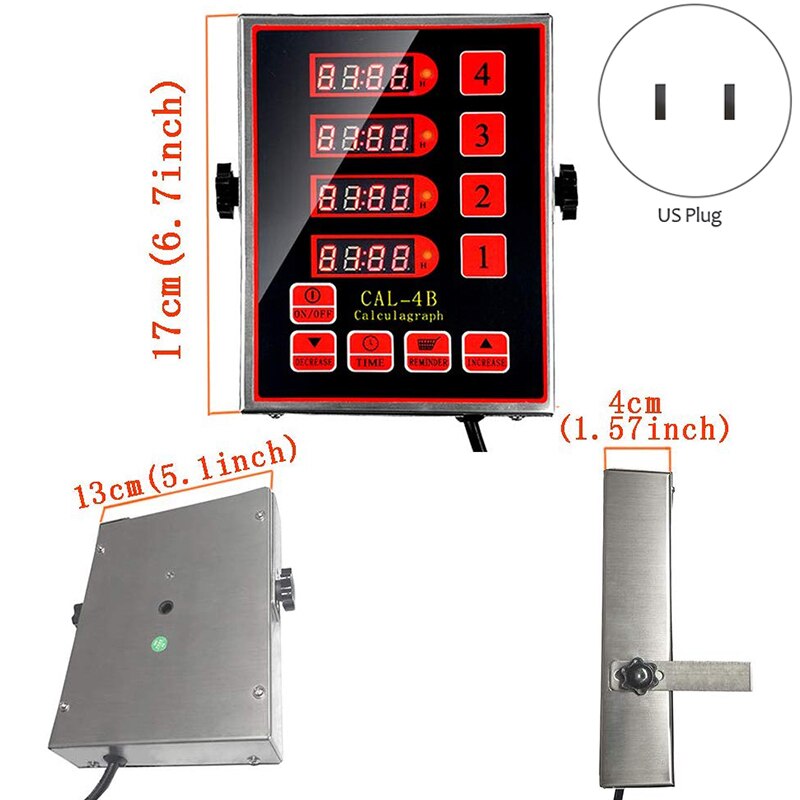 US Plug, Commercial 4 Channel Kitchen Timer Restau... – Grandado