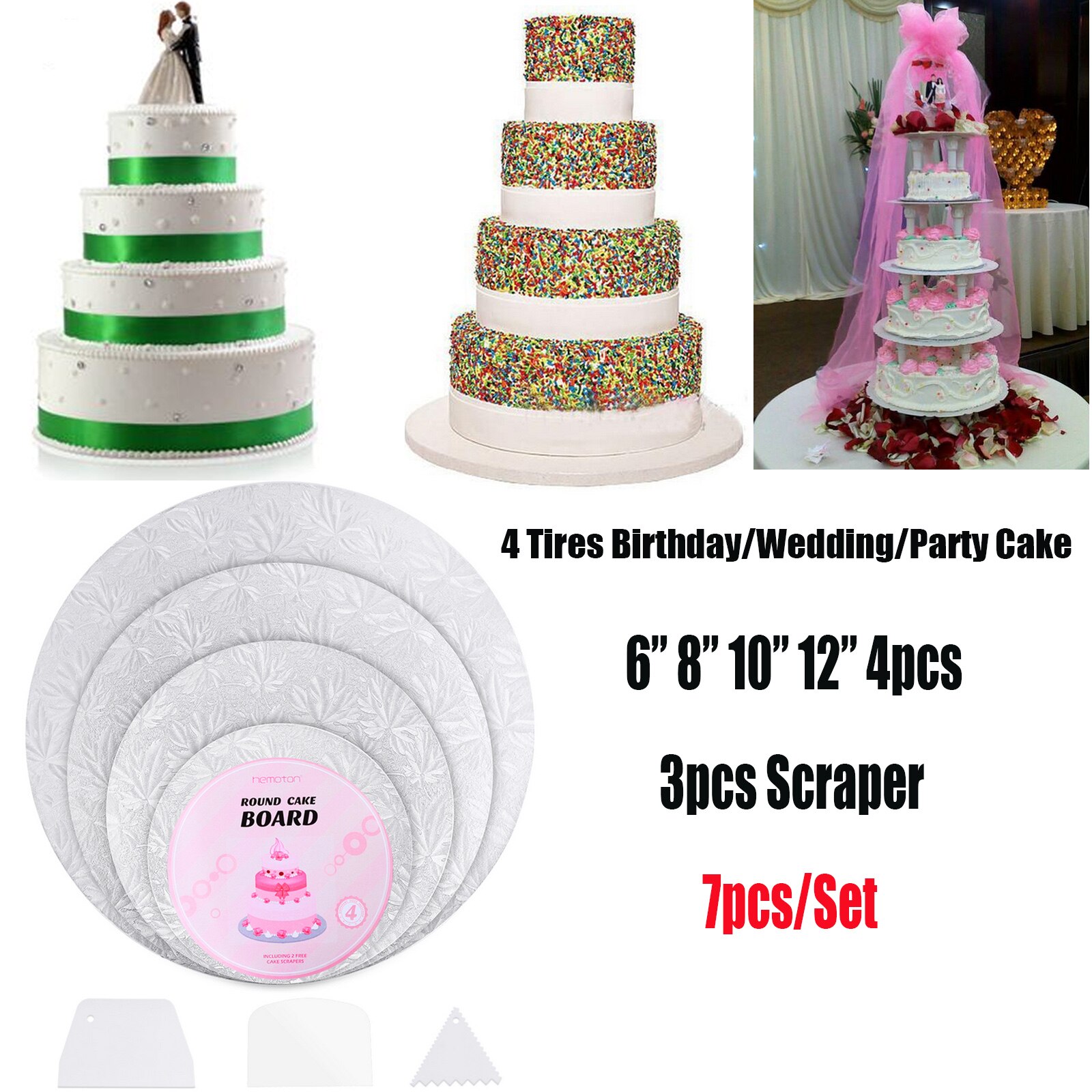 4 STUKS Ronde Cake Board Ronde Cake Cirkel Base Me... – Grandado