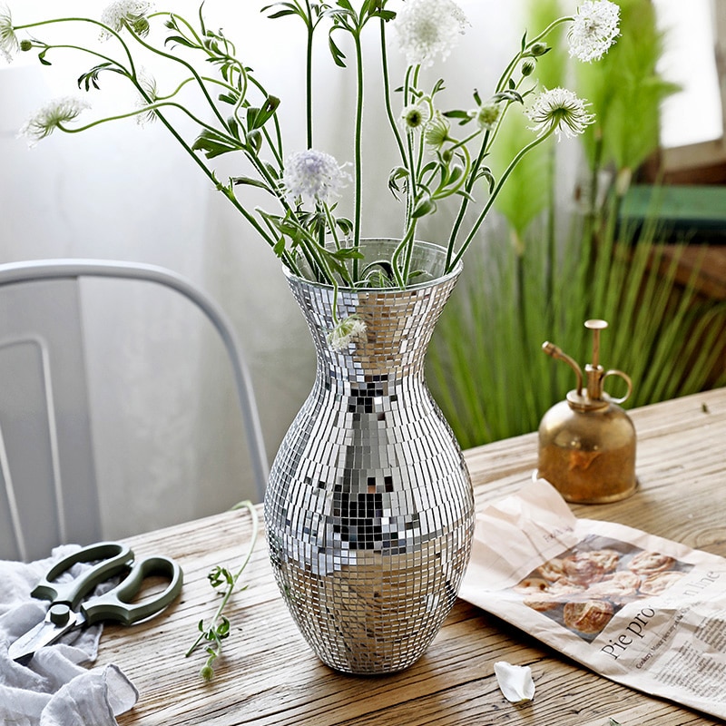 European Glass Vase Silver Modern Flower Vases Hom... – Grandado