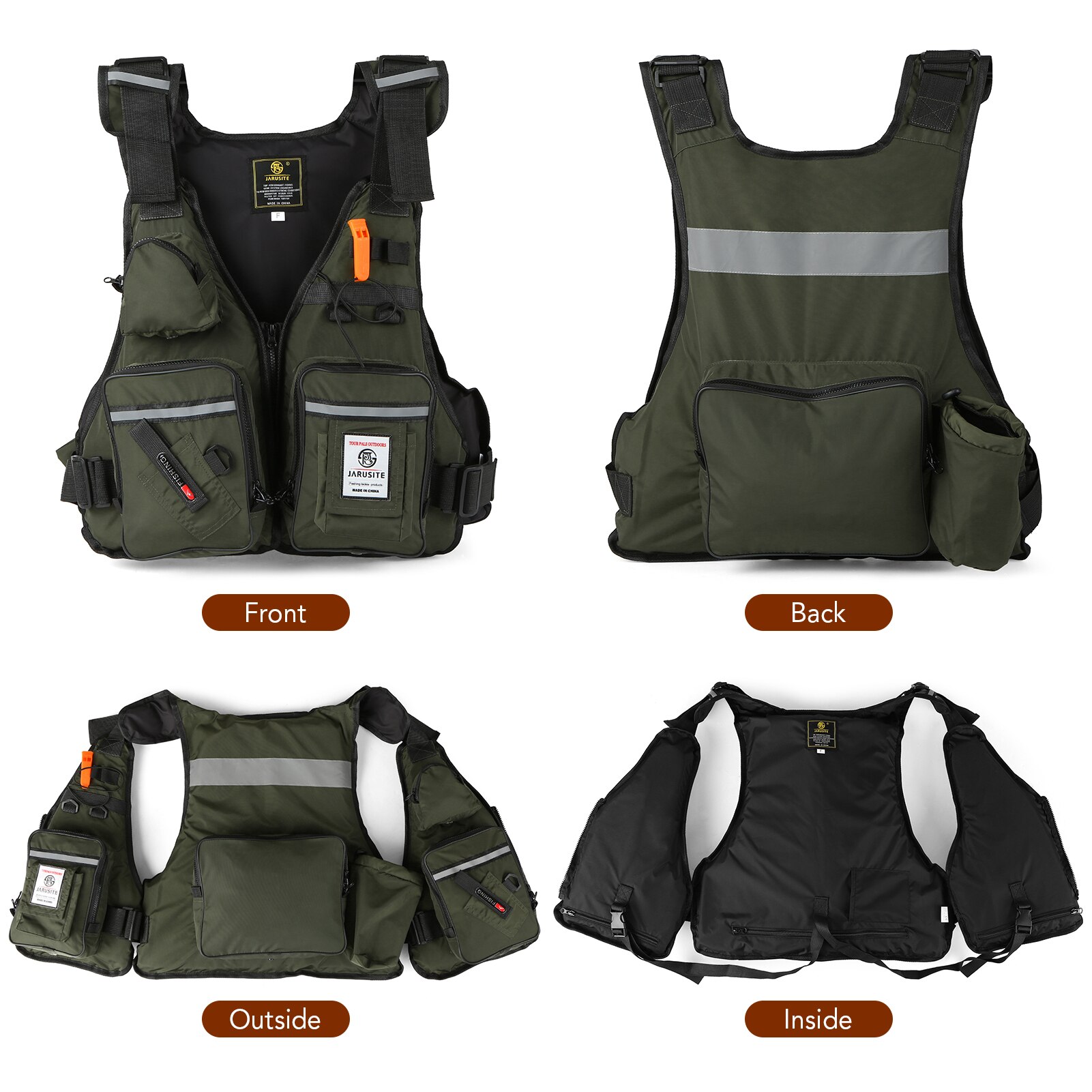 JARUSITE-Chaleco de pesca con mosca, chaqueta de f... – Grandado