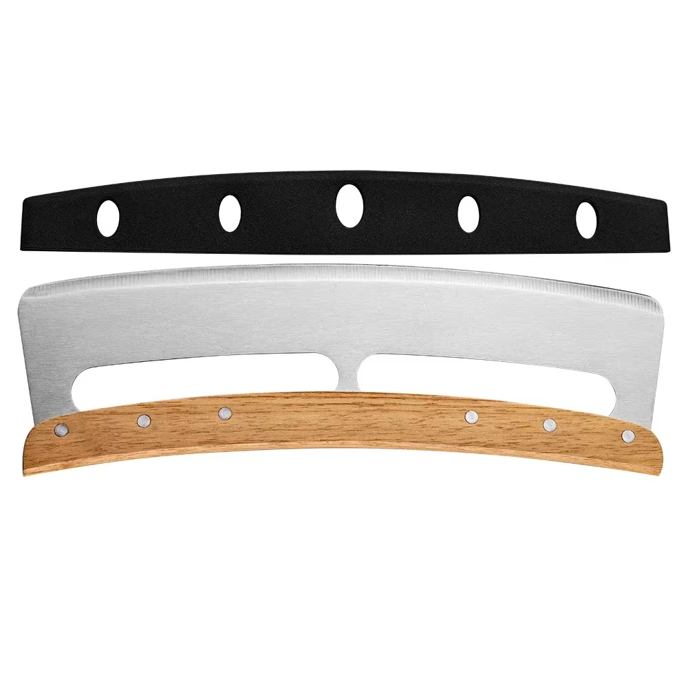Wooden Handle 14 Inch Large Pizza Cutter Curved Bl... – Vicedeal