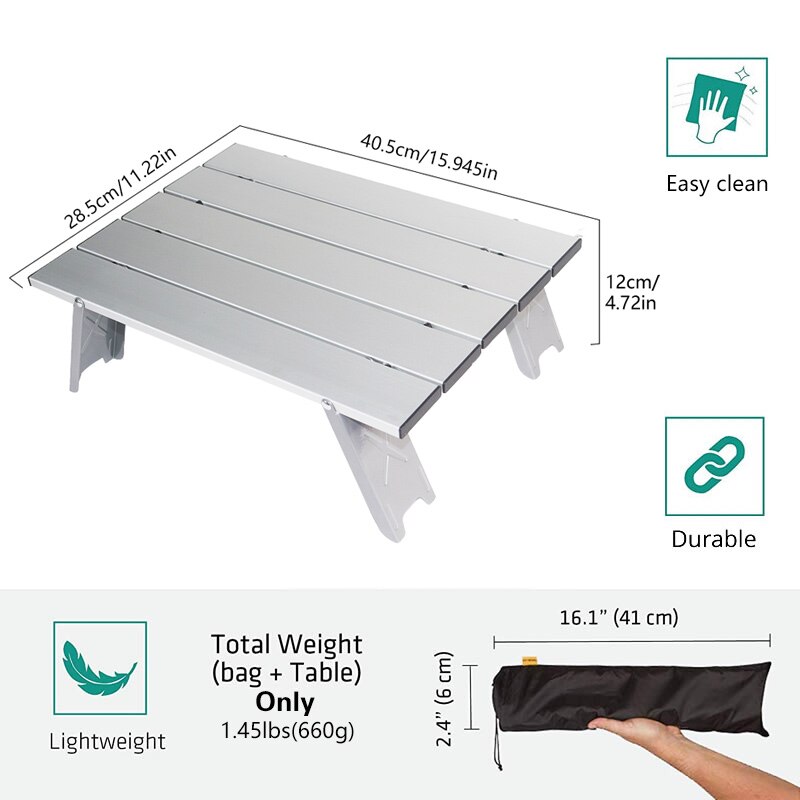 Lighten Up Camping Mini Portable Foldable Table Fo... – Grandado