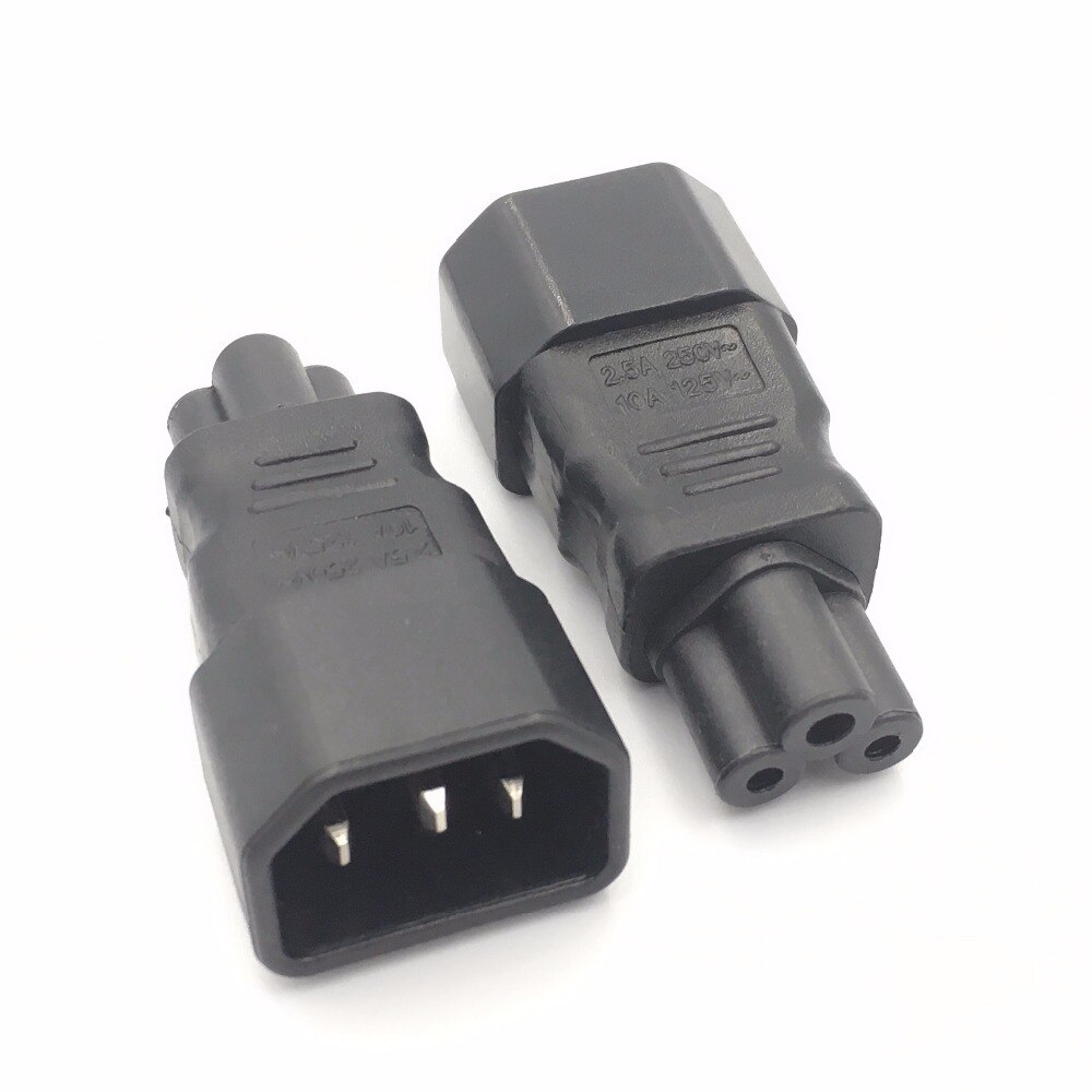 IEC 320 C14 3-Pin Male To C5 3-Pin Female Straight... – Vicedeal