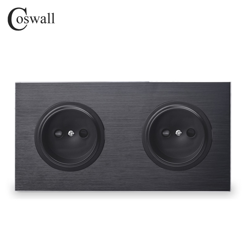 Coswall Black Aluminum Metal Panel 16A Universal E... – Vicedeal