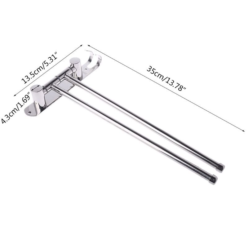 Towel Holder 2 Swivel Rotating Bars Arms Rods Stai... – Grandado