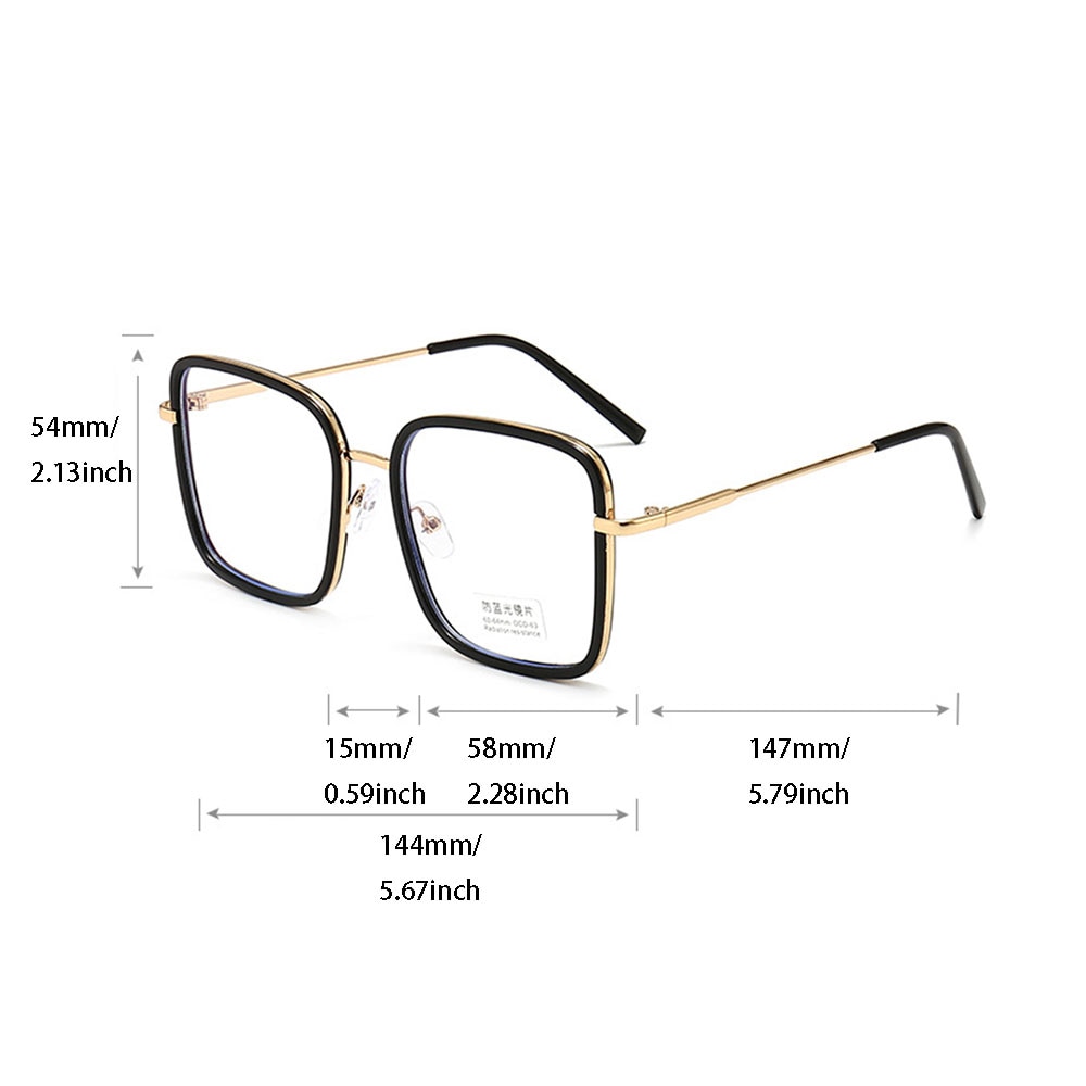 Big Frame Square Anti-blue Light Glasses Oversized... – Vicedeal