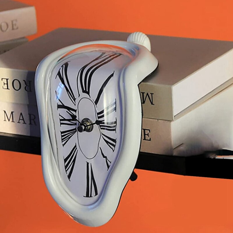 Melting Clock Block-Type Twisted Clock Melted Cloc... – Grandado