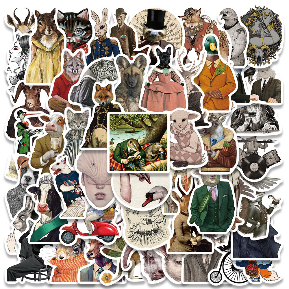 10/30/50PCS Dark Art Animal Retro Horror Cartoon S... – Grandado