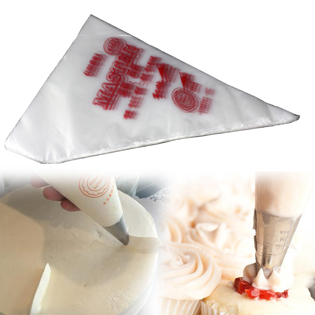 100PCs Disposable Pastry Bag Icing Piping Cake Pas... – Vicedeal