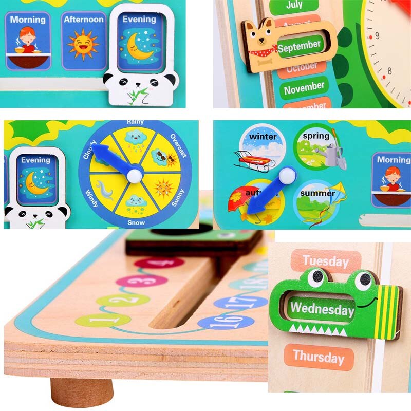 1 Piece Kids DIY Wood Clock Learning Education Toy... – Grandado