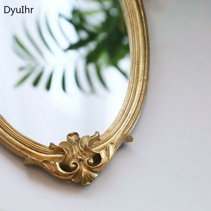 European-style retro golden embossed hollow mirror... – Grandado