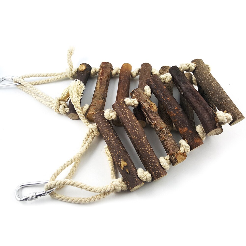 Pet Bird Wooden Rope Ladder Suspension Bridge Swin... – Grandado