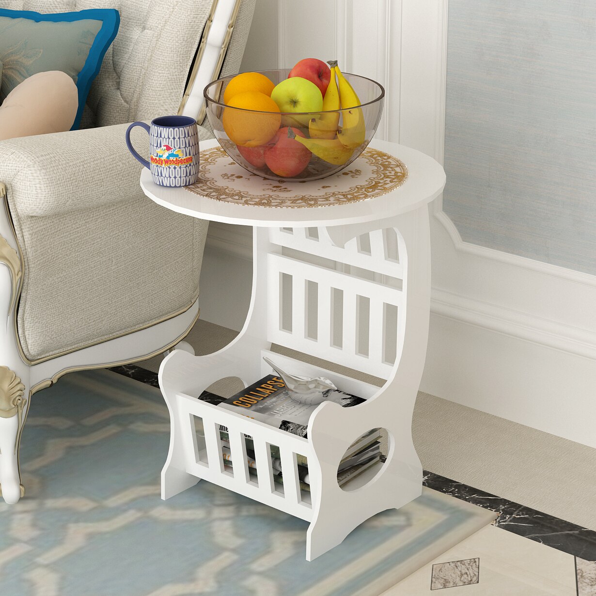 A few Nordic simple tables near the sofa mini roun... – Vicedeal