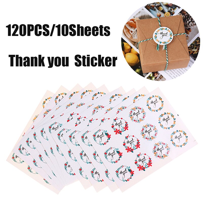 Många runda tack blomma förpackning sigill klister... – Vicedeal