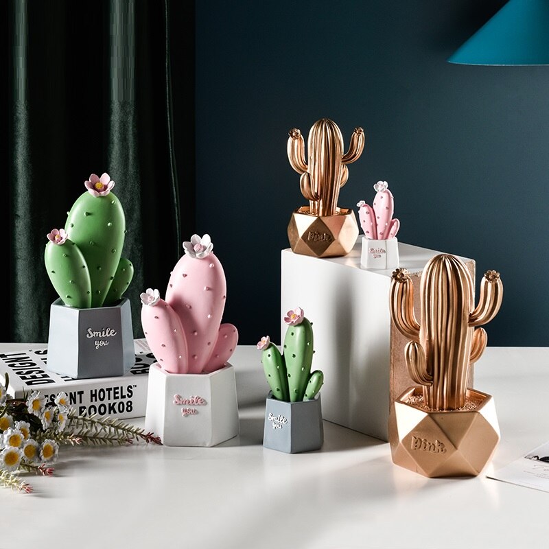 Nordic Stijl Creatieve Cactus Bloemen Kunst Sculpt... – Grandado