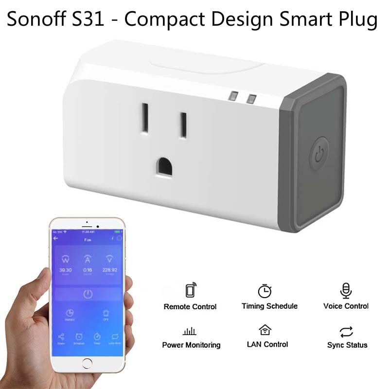2pcs 16A Sonoff S31 US Smart Plug Remote Control E... – Grandado