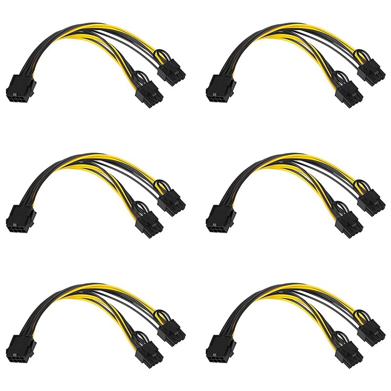 6 Pieces Connector Cable Adapter PCIE Splitter 8 P... – Grandado