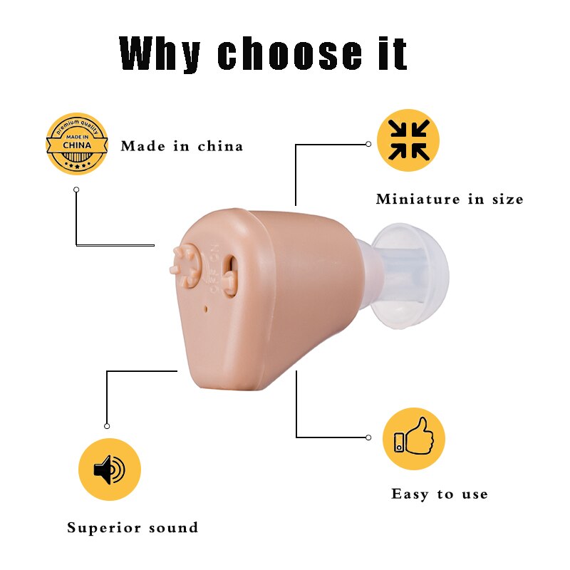 Mini audífono CIC Invisible recargable Digital par... – Grandado