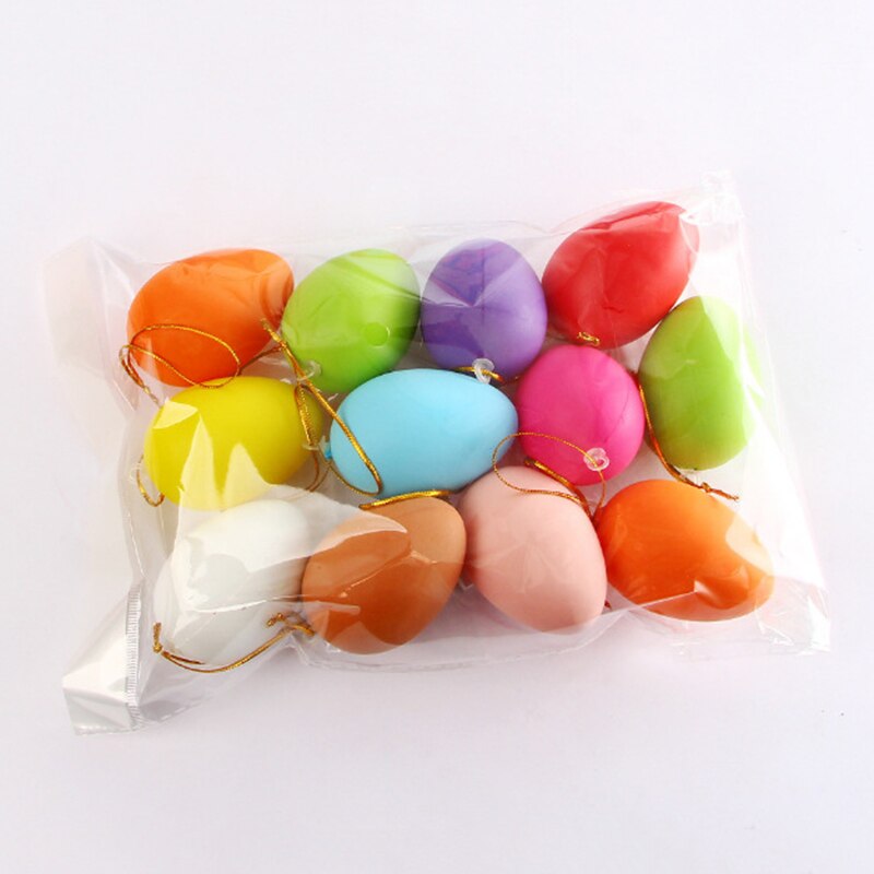 12pcs/bag 6*4cm Plastic Easter Eggs Hanging Orname... – Grandado