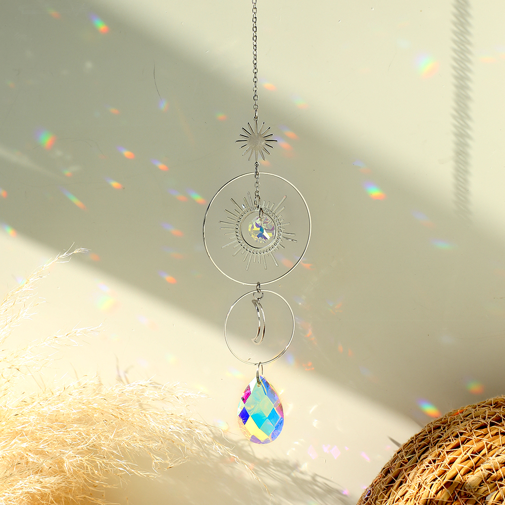 Silver Suncatcher Hanging Crystal Prism Light Catc... – Grandado