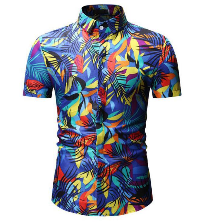 Regelmatige Fit Heren Katoen Korte Mouw Hawaiian S... – Grandado