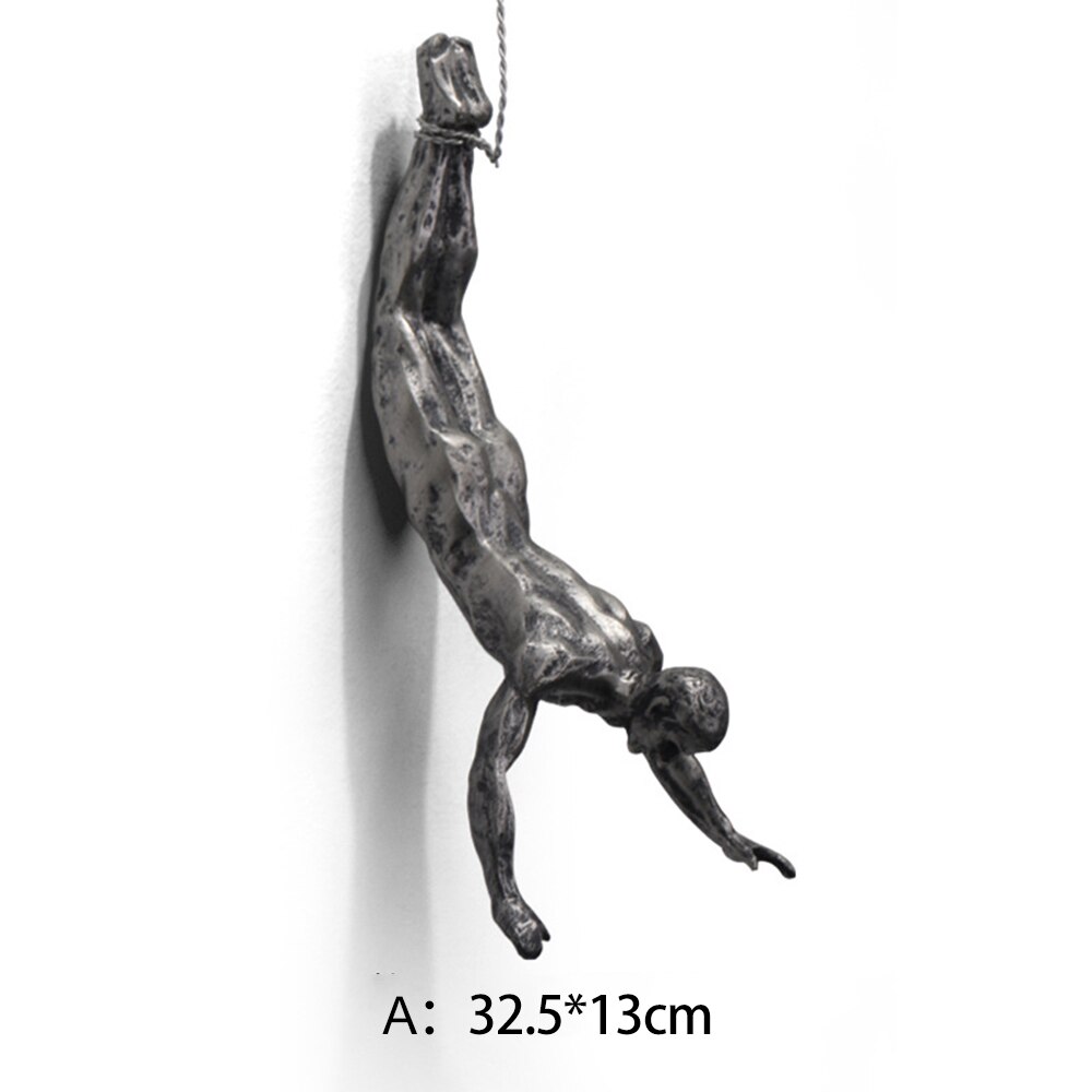 Climbing Man Resin Iron Wire Wall Hanging Decorati... – Vicedeal