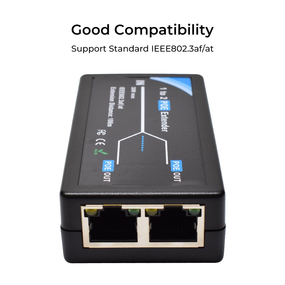 2 Port POE Extender 10/100Mbps 1.0gbps with IEEE 8... – Grandado