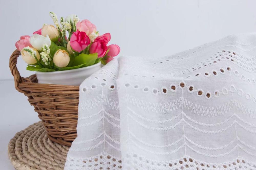 Pure White Cotton Voile Lace In Switzerland Africa... – Grandado