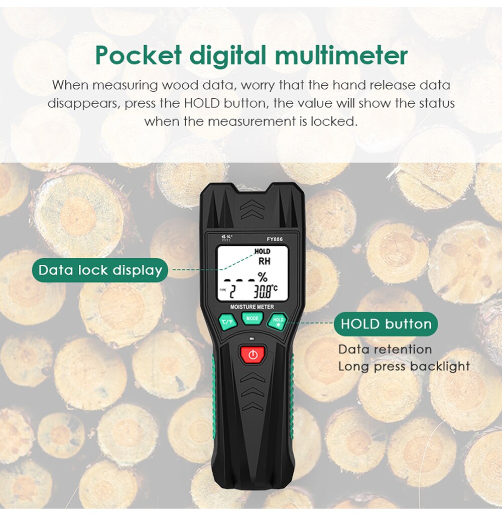 Two Pins Digital Wood Moisture Meter 7 Categories ... – Grandado