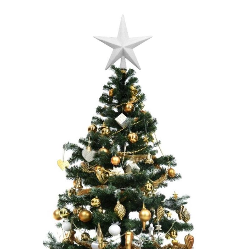 20cm White Christmas Tree Star Toppers Plastic Mer... – Grandado