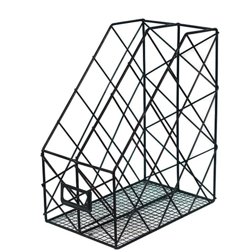 2 Sections azine File Stand Holder Desk Metal Orga... – Vicedeal