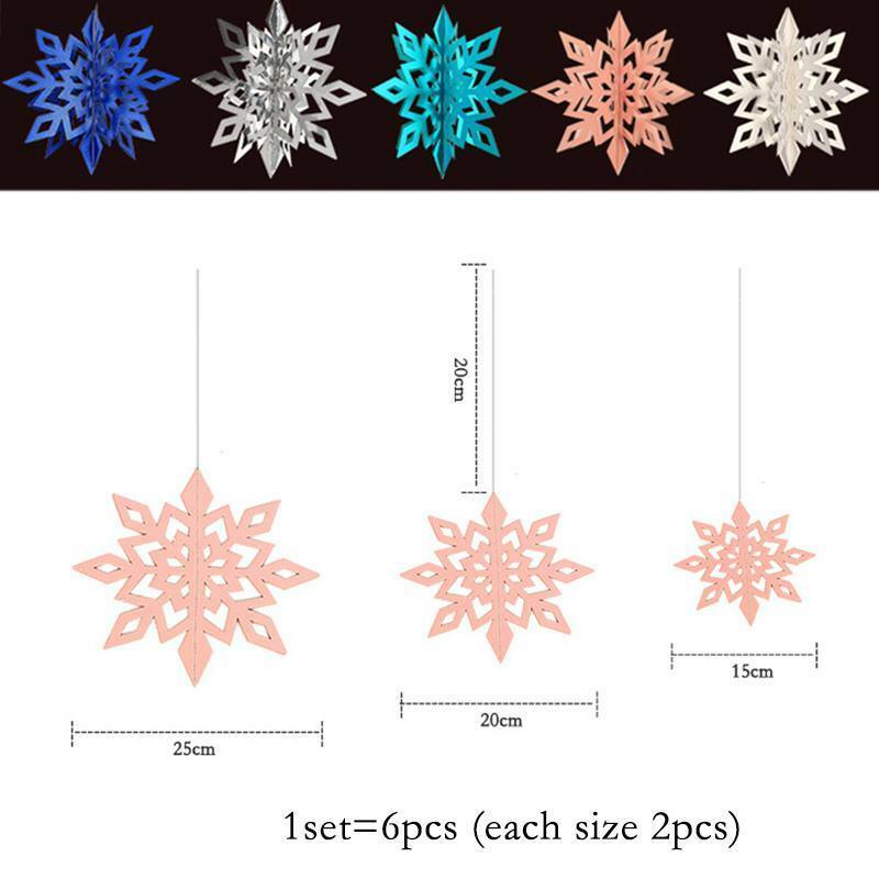 6pcs/set 3D cardboard hollow Snowflakes Hanging de... – Grandado