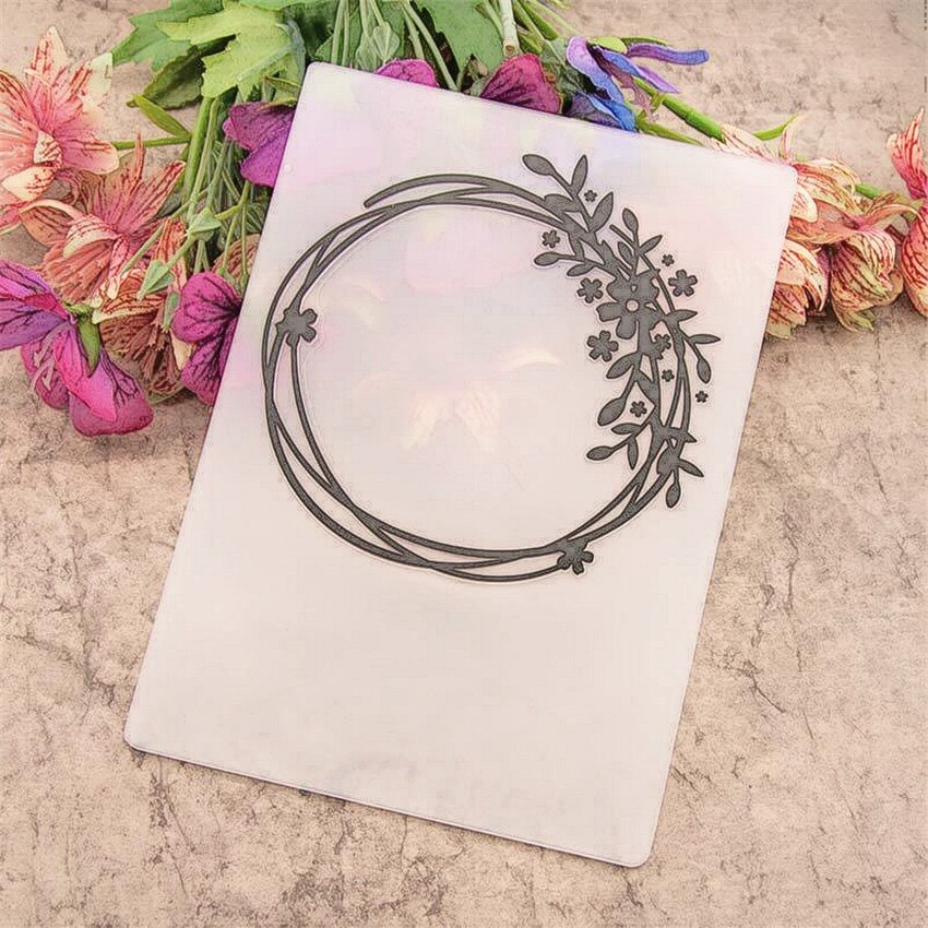 10.5x14.8cm wreath Embossing folders Plastic bump ... – Grandado