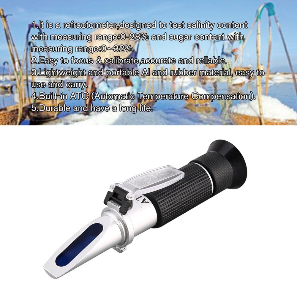 Handheld Refractometer 0-32% Suiker 0-28% Zoutgeha... – Vicedeal