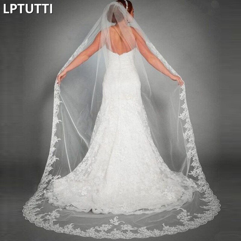 LPTUTTI 3 m lace Mantilla Wedding Marry Headdress ... – Grandado