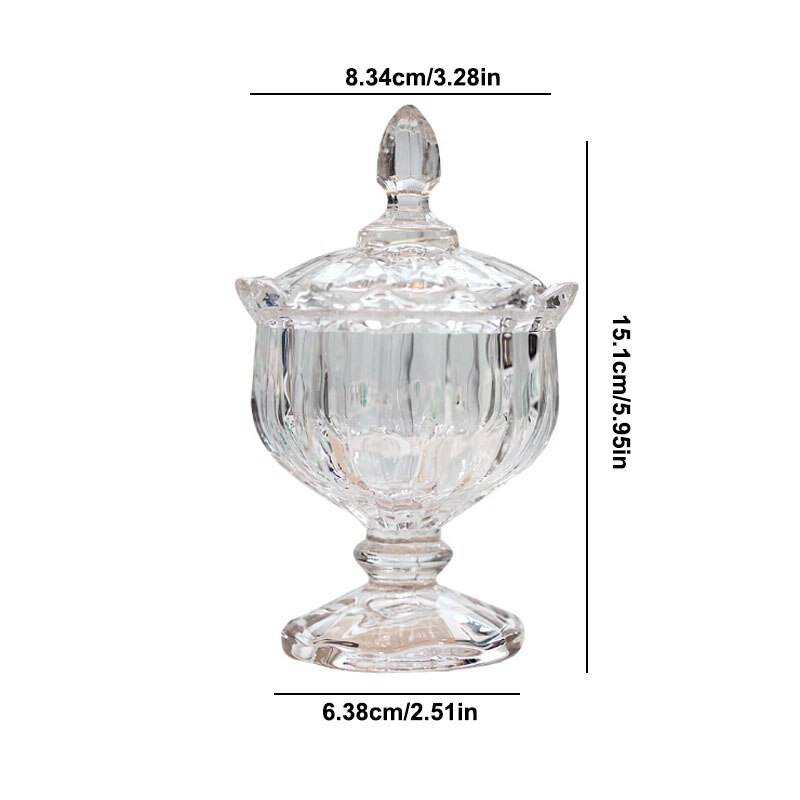 Tall Glass Candy Storage Tank With Lid Crystal Kit... – Vicedeal