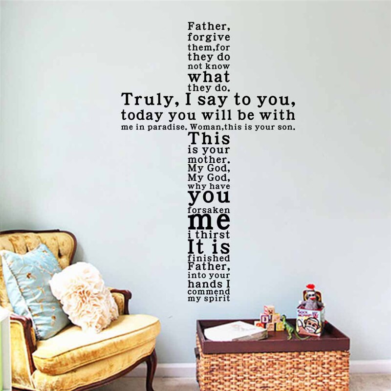 English Carved Cross Wall Stickers Removable Home ... – Grandado