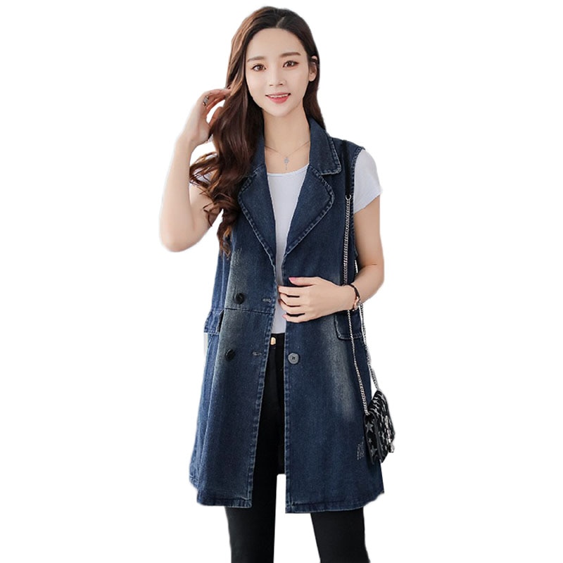 Large Size Women Denim Jeans Vest Spring Autumn Ko... – Vicedeal